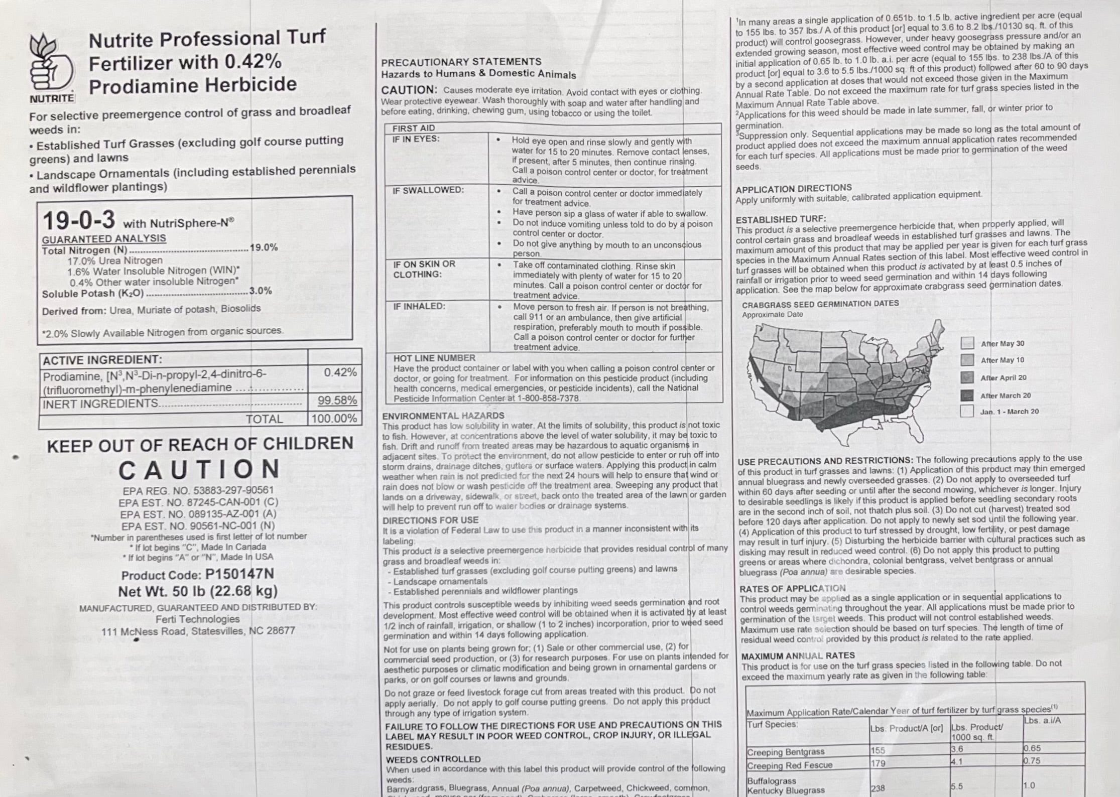 Nutrite-Professional-Turf-Fertilizer-with-0.42% Prodiamine | Lawn and ...