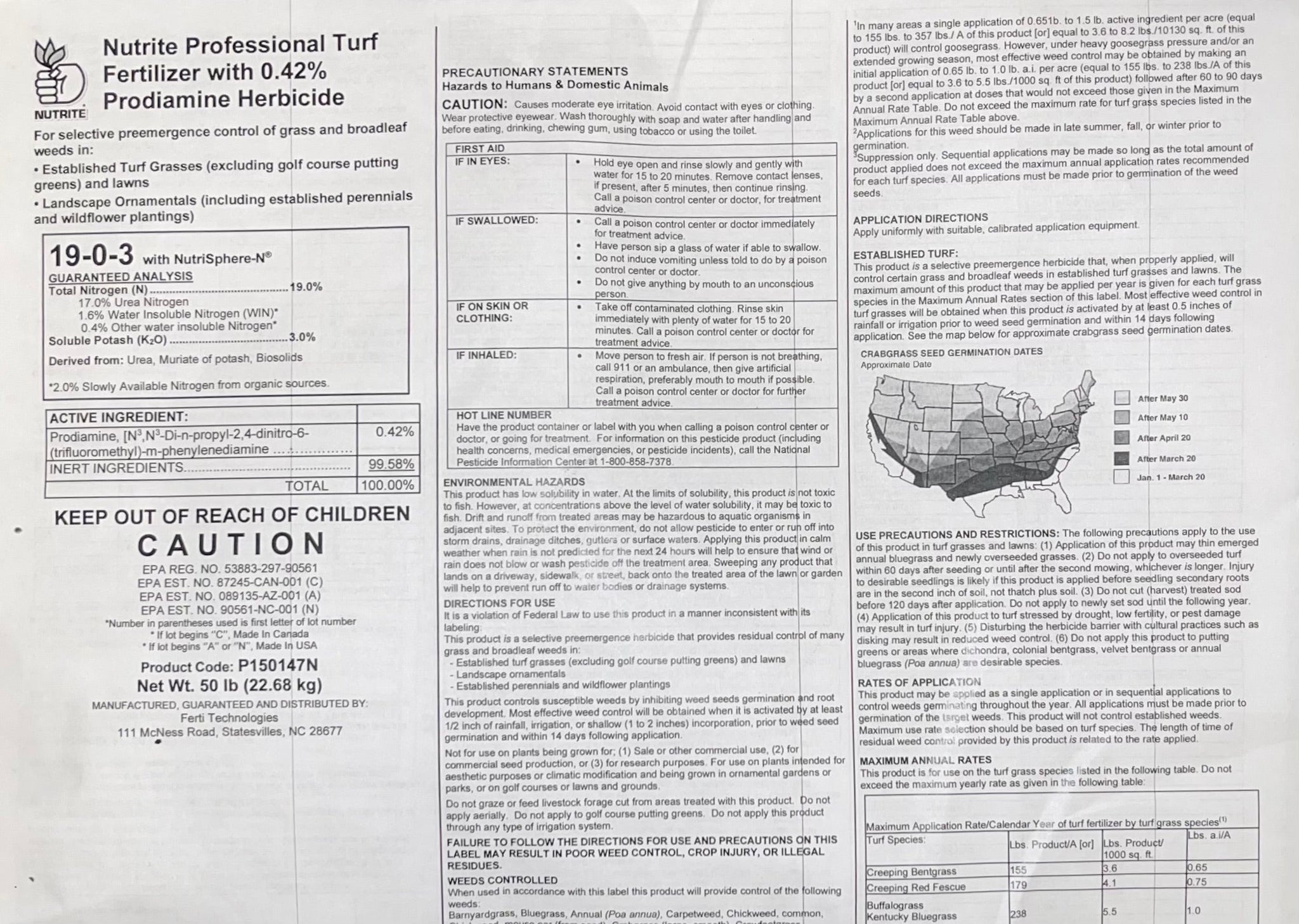 Nutrite-Professional-Turf-Fertilizer-with-0.42% Prodiamine | Lawn and ...